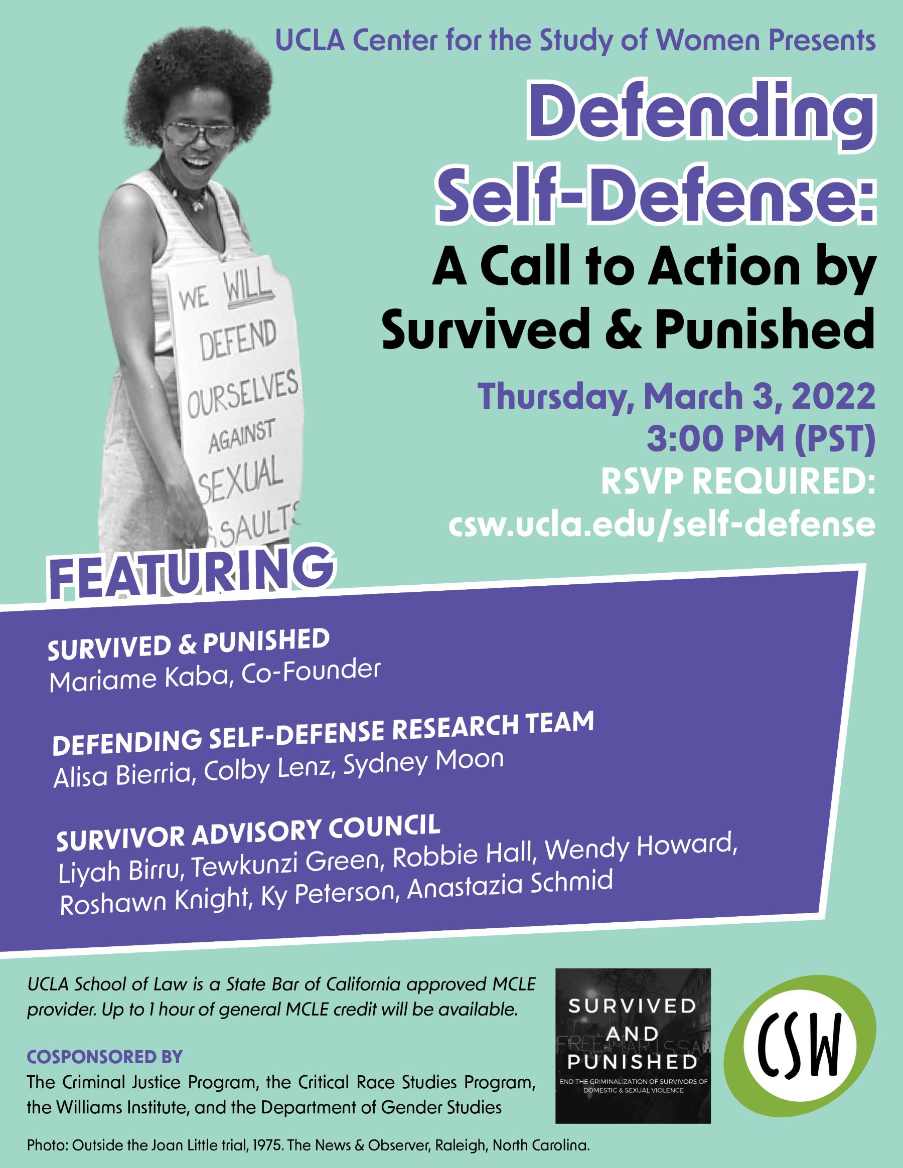 CSW Presents: Defending Self-Defense: A Call to Action by Survived ...